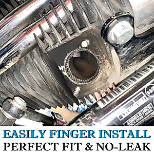 vanjoy Exhaust Gasket for Harley, Made of Graphite and Steel Mesh for 1984-later Most Harley Davidson Bikes, Touring, Sportster, Dyna, Softail, Evo, etc. 1 Pair 2pcs