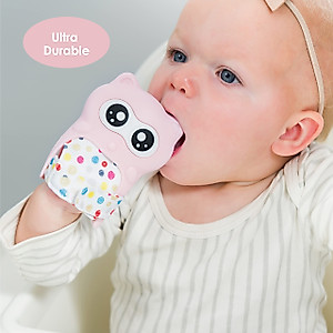 Teething Mittens for Babies Baby Teething Paw 0-6 Months Easy-to-Clean Self Soothing Pain Relief Made of Soft Silicone Baby Essentials for Baby Teething Relief by Mazi