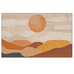 LUVADIAN Boho Door Mat - Boho Sun Mountain Front Door Mats Outdoor, Boho Welcome Mat, Boho Door Mat Doormat Outdoor Indoor Entrance, Indoor Door Mats for Entryway, Boho Home Decor, 17x30 Inch