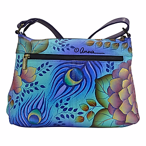 Anna by Anuschka Handpaint LR CBDY Org-8238-PKG, Peacock Garden
