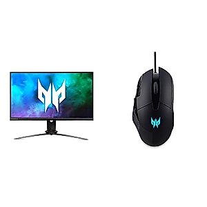 Acer Predator XB283K KVbmiipruzx 28" UHD 3840 x 2160IPS Gaming Monitor | FreeSync Premium/G-SYNC Compatible | 144Hz | 1xUSB Type-C, 1xDP 1.4, 2xHDMI 2.1 & 4xUSB with Predator Cestus 315 Gaming Mouse