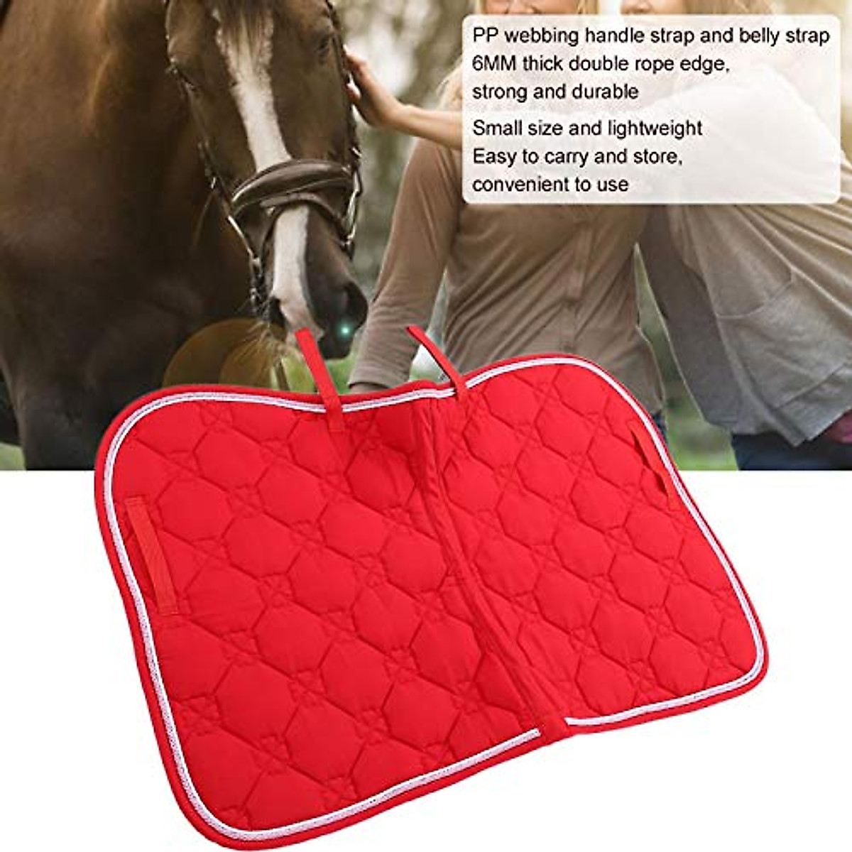 Horse Saddle Pad, Horse Saddle Mat, Double Rope Breathable for Horse Equipment Racecourse Saddle Mat Racetrack(red)
