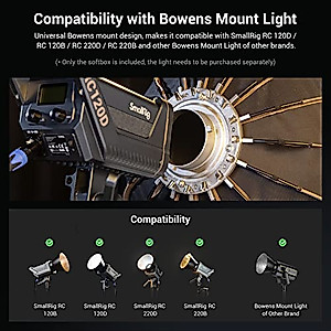 SMALLRIG Parabolic Softbox Quick Release, Parabolic Softbox, Compatible with SmallRig RC 120D/RC 120B/RC 220D/RC220B and Other Bowens Mount Light (21.6inch/55cm)
