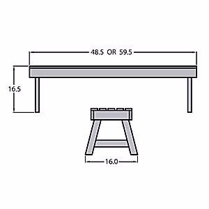 Highwood AD-BENN4-NBE Weatherly Backless Bench, 4-Feet, Nantucket Blue