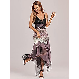 Ever-Pretty Women's V-Neck Sexy Party Dress Wedding Guest Dresses for Women Summer Dress Orchid US10