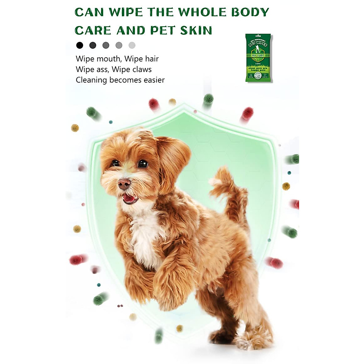 My Turf Unscented Dog Wipes – 25 pcs Pet Wipes for Paw Face Ears and Butt – Cat & Dog Wipes Cleaning – Kitten and Puppy Grooming Bath Wipes 6x8 Inch