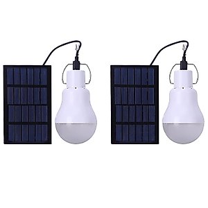 Solar Light Bulbs, Portable Outdoor 130LM Light-Operated Control Solar Tent Light with 800mAh Rechargeable Battery for Chicken Coop Camping Hiking Tent Shed Patio Garden Barn (2Pack)