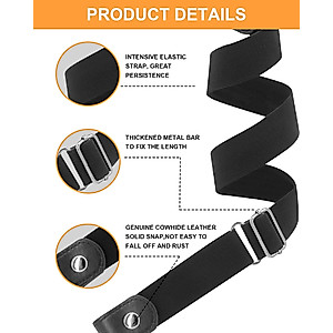 YUNDUOJIA Buckle Free Belt for Women Men, Black Elastic Waist Adjustable Stretchy Invisible Buckleless Belt for Jeans Pants Shorts