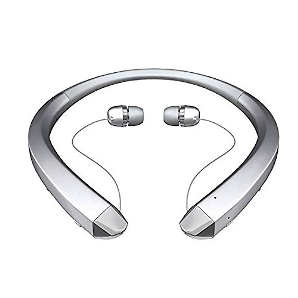 QT S Bluetooth Headset, Lightweight Retractable for Neckband Bluetooth Headphones for Sports Exercise Home & Office, Noise Cancelling Stereo Neckband Wireless Headset Talk 9-10 Hours (Silver)