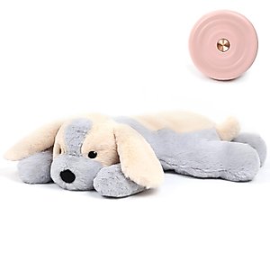 CZTNNZK Heartbeat Puppy Toy for Anxiety Relief, Dog Behavioral Aid Toy for Puppies Sleep Aid Separation Anxiety Soother,Newborn Puppy Sleep Aid Plush Toy,Plush Toys for Dogs.(Grey)