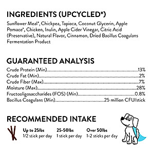 Shameless Pets Dental Treats for Dogs, A Cluck A Day - Healthy Dental Sticks with Digestive Support for Teeth Cleaning & Fresh Breath - Dog Bones Dental Chews Free from Grain, Corn & Soy