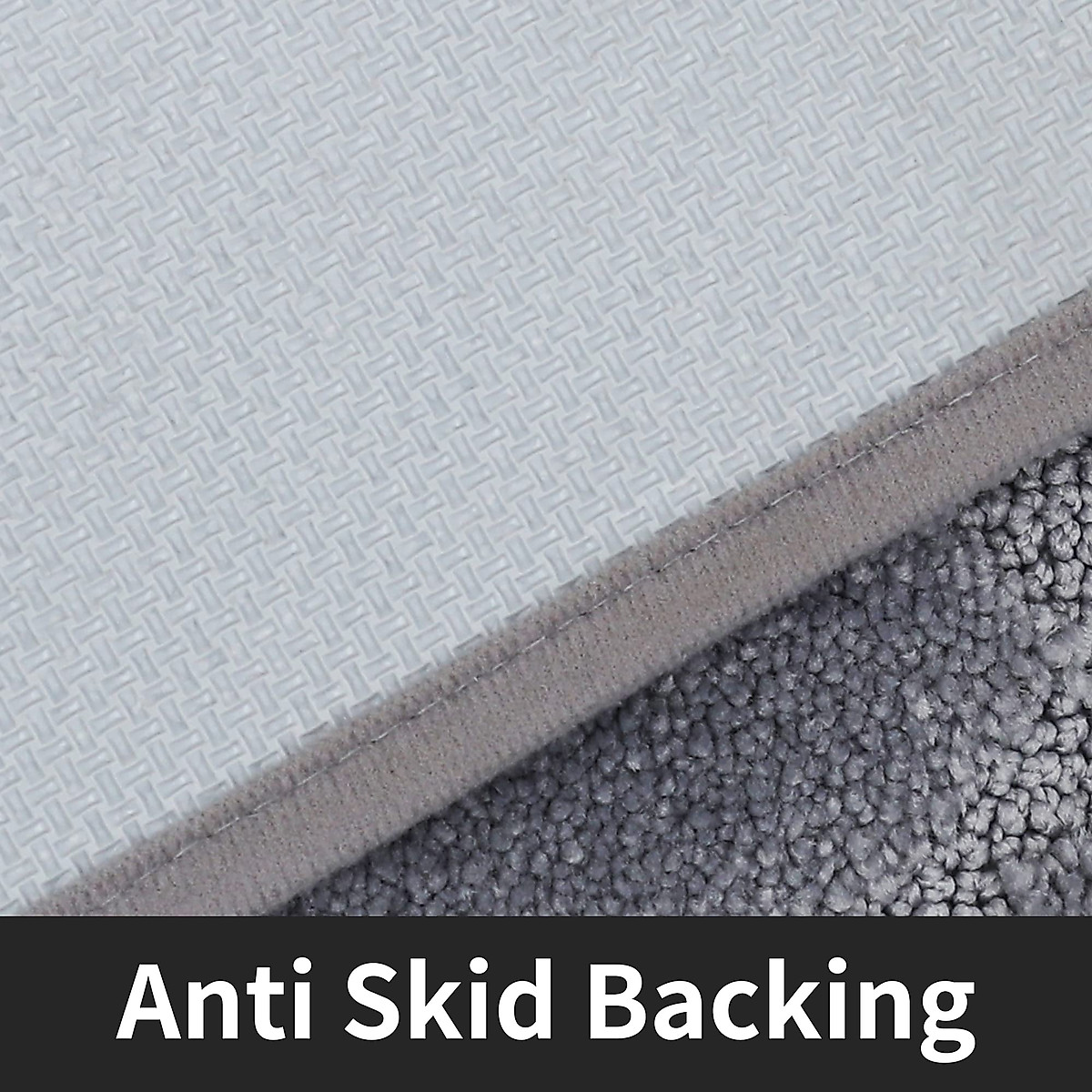 COSY HOMEER Soft Kitchen Rugs [2 PCS] for in Front of Sink Super Absorbent Kitchen Floor Mats and Mats 20x30 Inch/20X48 Non-Skid Kitchen Mat Standing Mat Washable,Polyester,Grey