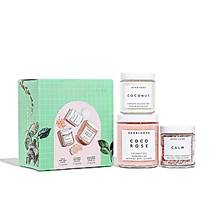 Herbivore Botanical Bath Ritual Set - Includes Coconut Bath Soak, Coco Rose Body Polish & Calm Bath Salts