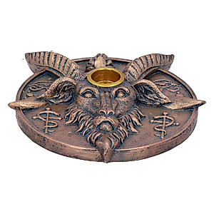 Nemesis Now Baphomet's Prayer Sabbatic Goat Incense Stick and Candle Holder, Bronze, 12.6cm