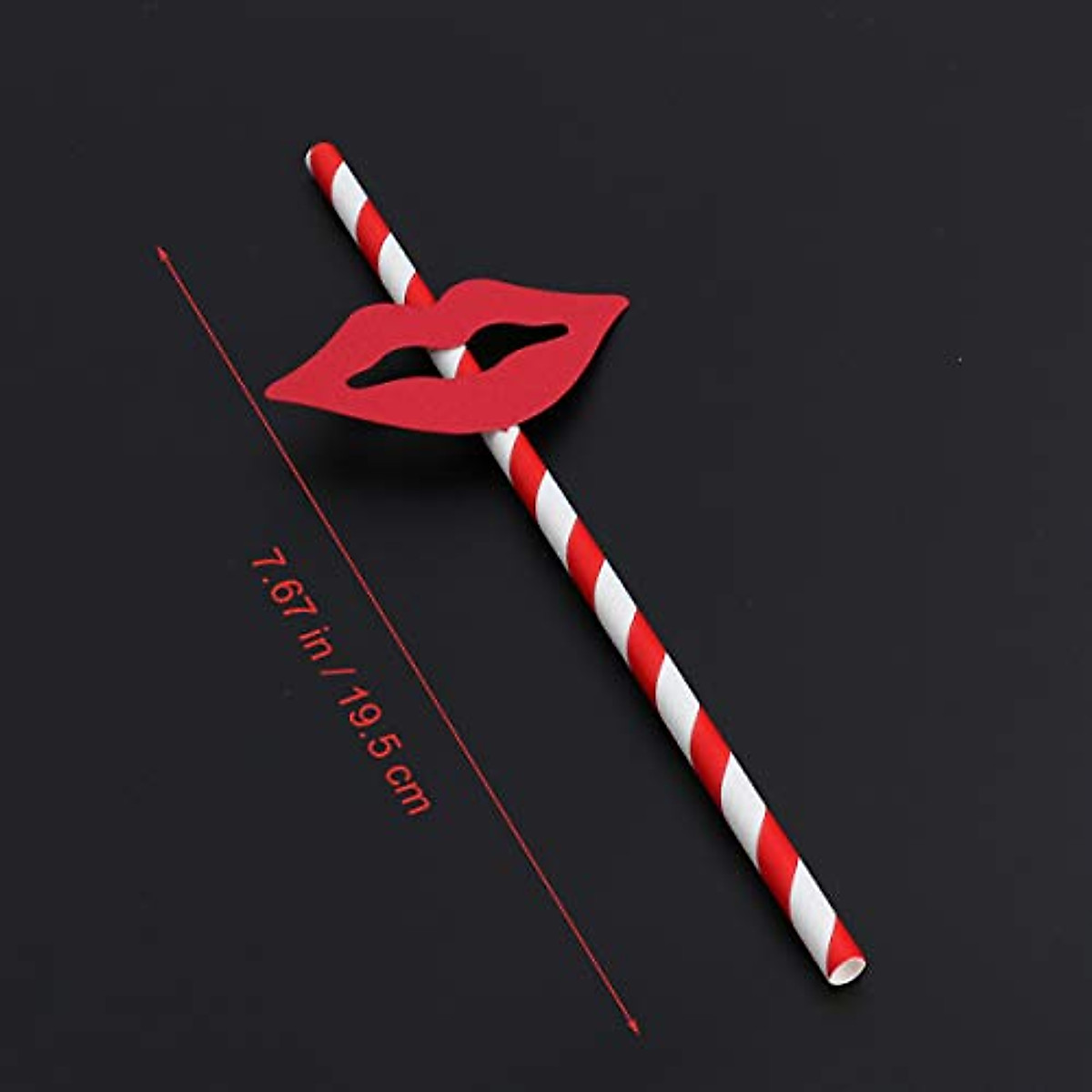 INOOMP 40 PCS Red Lips and Paper Straws Party Drinking Straws Decorative Cocktail for Graduation Party Decoration Supplies