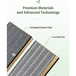 TT-AP002 Filter Replacement for TT-AP002 and VAVA VA-EE008 Air Purifiers, Replace TT-AP001SPF，H13 True HEPA Filter