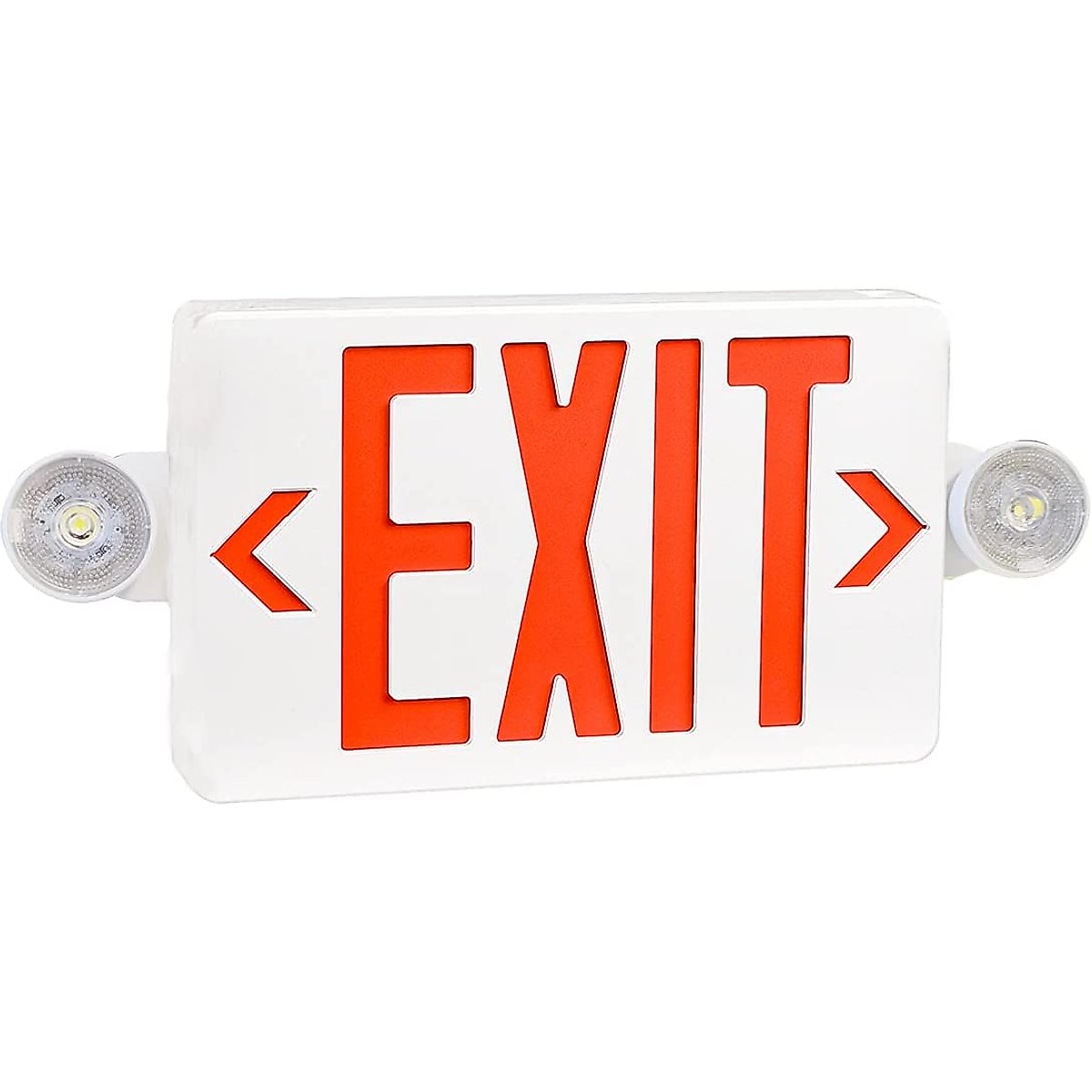 Exit Sign with Emergency Lights, Red Double-Face Exit Light with 90-Min Backup Battery, Universal Mount, Fire-Resistant ABS Housing, UL Listed, 120-277V (UL 94V-0 Rated)