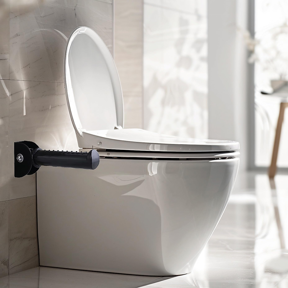 Doorway Stair Assist Handle, Handicap Grab Bars for Wall, Non-Slip Grab Bar for Elderly, Seniors, Injured and Handicap People, Support Up to 300 Pounds, Black