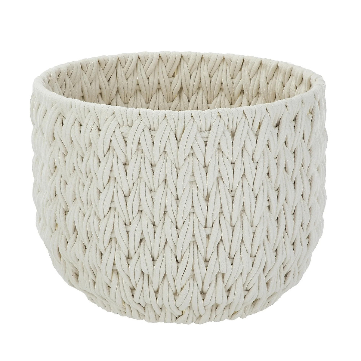 The New BH&G Extra Large White Woven Rope Decorative Storage Basket
