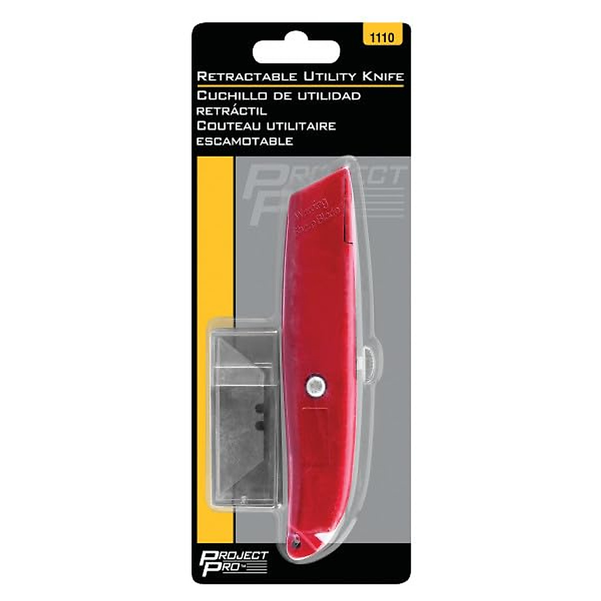 Performance Tool 1110 Die-Cast Metal Body with In Handle Blade Storage and Push Button Retractable Blade - Perfect for Cutting, Trimming, and More