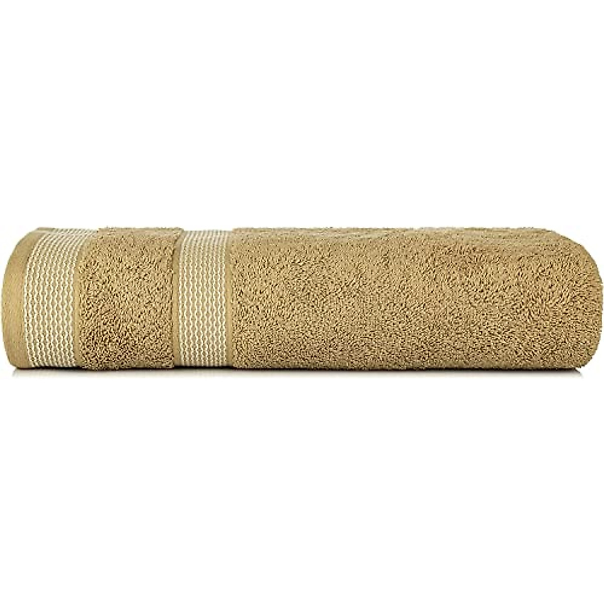 CASA COPENHAGEN Solitaire Luxury Hotel & Spa Quality, Beach Towel, 600 GSM Premium Cotton, 2 Piece Bath Sheet Set, Size - 36 x 72 Inches - Beige