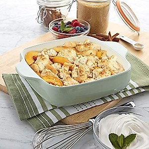 KitchenAid Vitrified Stoneware Square Baker, 2-Quart, Pistachio