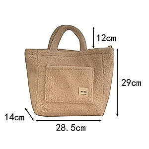 Fluffy Tote Bag for Women Plush Crossbody Handbag Sherpa Fleece Shoulder Bag Girls Teddy Fur Fuzzy Hobo Purse