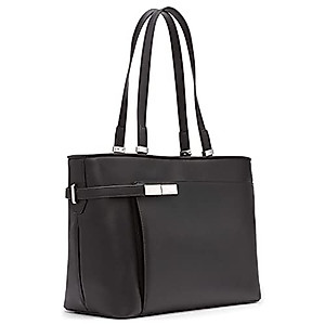 Calvin Klein Jade Tailored Tote, Black/Silver,One Size