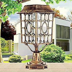 MODEBHD Simple Modern Waterproof Outdoor Column Light Solar LED Landscape Garden Pillar Lamp Professional Rainproof Rust Prevention Aluminum Post Light Villa Lawn External Glass Guardrail Porch Lights