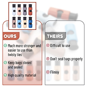 Mr. Pen- Bag Clips, 8 Pack, Squeeze and Lock Bread Bag Clips for Food Storage, Food Clips for Bags, Bread Clips, Plastic Bag Clip, Bag Closure Clips, Bread Clips Plastic, Bread Bag Clip