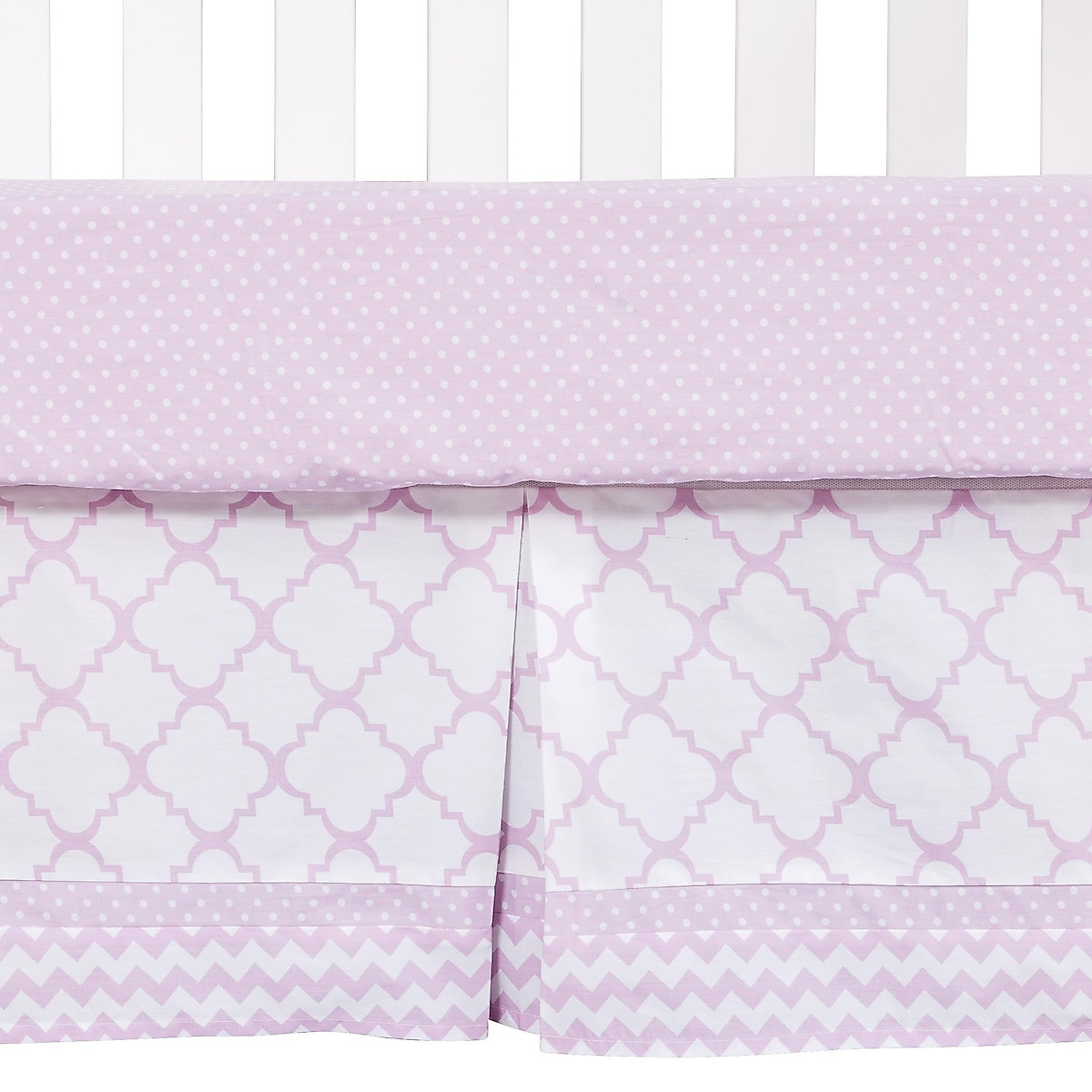 Trend Lab Orchid Bloom 3 Piece Crib Bedding Set, Can Be Used As A Blanket Or A Playmat for Tummy Time, Includes Quilt, Fitted Crib Sheet and Skirt
