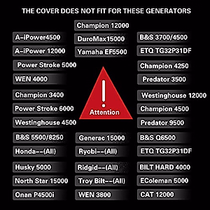 Cover Geny Generator Running Cover, Heavy Duty Generator Tent Covers While Running, Outdoor Waterproof Rain Enclosure, for Open Frame Portable Generators 4500 Watt - 12000 Watt Black