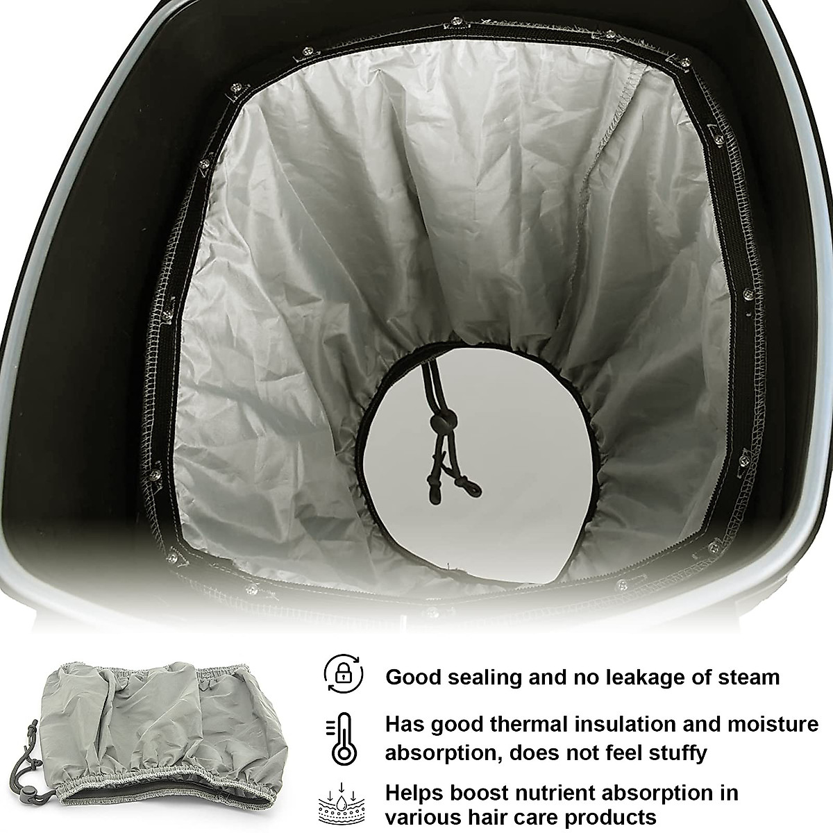 Hair Steamer Use with Shampoo Bowl Hair Wash Reclining Chair Micro Mist Hair Steamer Mister Hooded Hair Care Professional (Gray Water Proof)