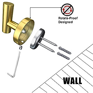 stusgo 4 Packs Matte Brass Finish Towel Hook for Wall Modern Gold Towel Hook Coat Hooks Robe Hooks SUS304 Stainless Steel Bathroom Towel Hooks