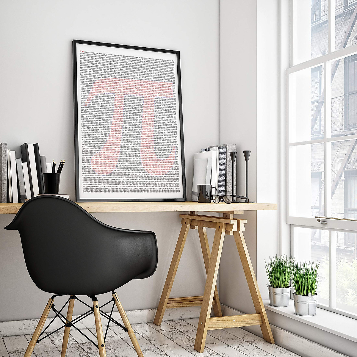 Pi Sign Poster Print First 10000 digits