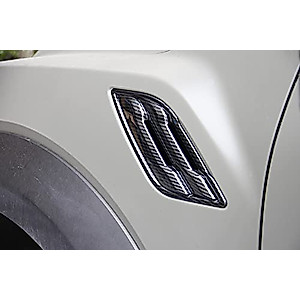 Justautotrim Front Side Fender Vent Chrome Cover Trims for 2017 2018 2019 2020 Ford F150 Raptor Accessories (Carbon Fiber)