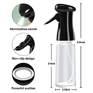 Rayhee Oil Sprayer for Cooking, Olive Oil Sprayer Mister, 200ml Glass Oil Spray Bottle, kitchen Gadgets Accessories for Air Fryer,Canola Oil Spritzer, Widely used for Salad Making,Baking Frying, BBQ