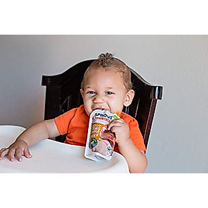 Sprout Organic Baby Food Pouches Stage 3, Organically Sourced Meat Protein, Root Vegetables Apple w/ Beef, 4 Ounce (Pack of 12)