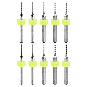 uxcell PCB Drill Bits 1mm Tungsten Carbide Rotary Tool Jewelry CNC Engraving Print Circuit Board Micro Drill Bits 1/8 Inch Shank 10 Pcs