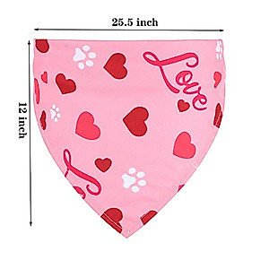 Valentine's Day Dog Headband and Dog Saliva Towel,Valentines Day Pet Costume Accessories,Valentines Day Pet Outfit Hair Accessories