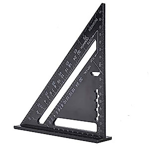 90 Degree Black Triangle Ruler Aluminum Alloy Angle Ruler Inch for Carpenter's Workshop Woodworking 7 Inch Square Layout Tool