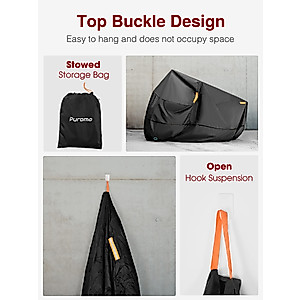 Puroma Motorcycle Cover, 105'' XXX-Large Heavy Duty Motorcycle Cover Waterproof Outdoor Indoor Scooter Shelter Protection with 4 Reflective Strips for Harley Davidson, Honda, Suzuki, Kawasaki, Yamaha