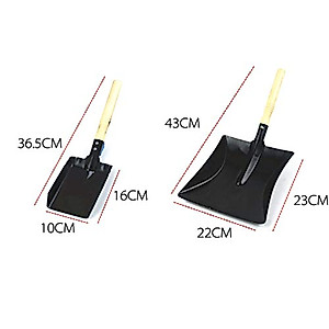 Yardwe Metal Dustpan, BBQ Grill Ash Pan Carbon Steel Ash Coal Fireplace Shovel Charcoal Grill Accessories Garden Hand Tools 1PCS (Large Shovel)