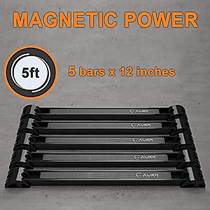 Magnetic Tool Holder Strip 5 Pack (60" total) - Magnetic Tool Bar, Magnetic Strip for Garage Tool Organization, Shop Organization, Workbench Accessories, Tough PVC Sticker, 12 In, Best Gift For Men