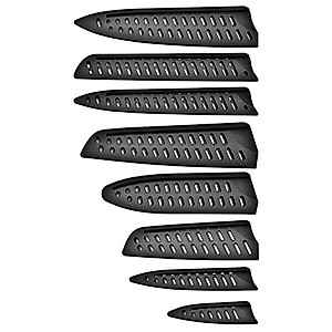 Huliyhus 8 Pieces Universal Knife Guards Set, Plastic Kitchen Knife Covers Sleeves Knife Sheath Blade Protector for Paring Utility Santoku Nakiri Cleaver Bread Carving Chef Knife