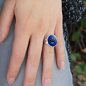 GRAPHICS & MORE Power Rangers Blue Ranger Helmet Silver Plated Adjustable Novelty Ring