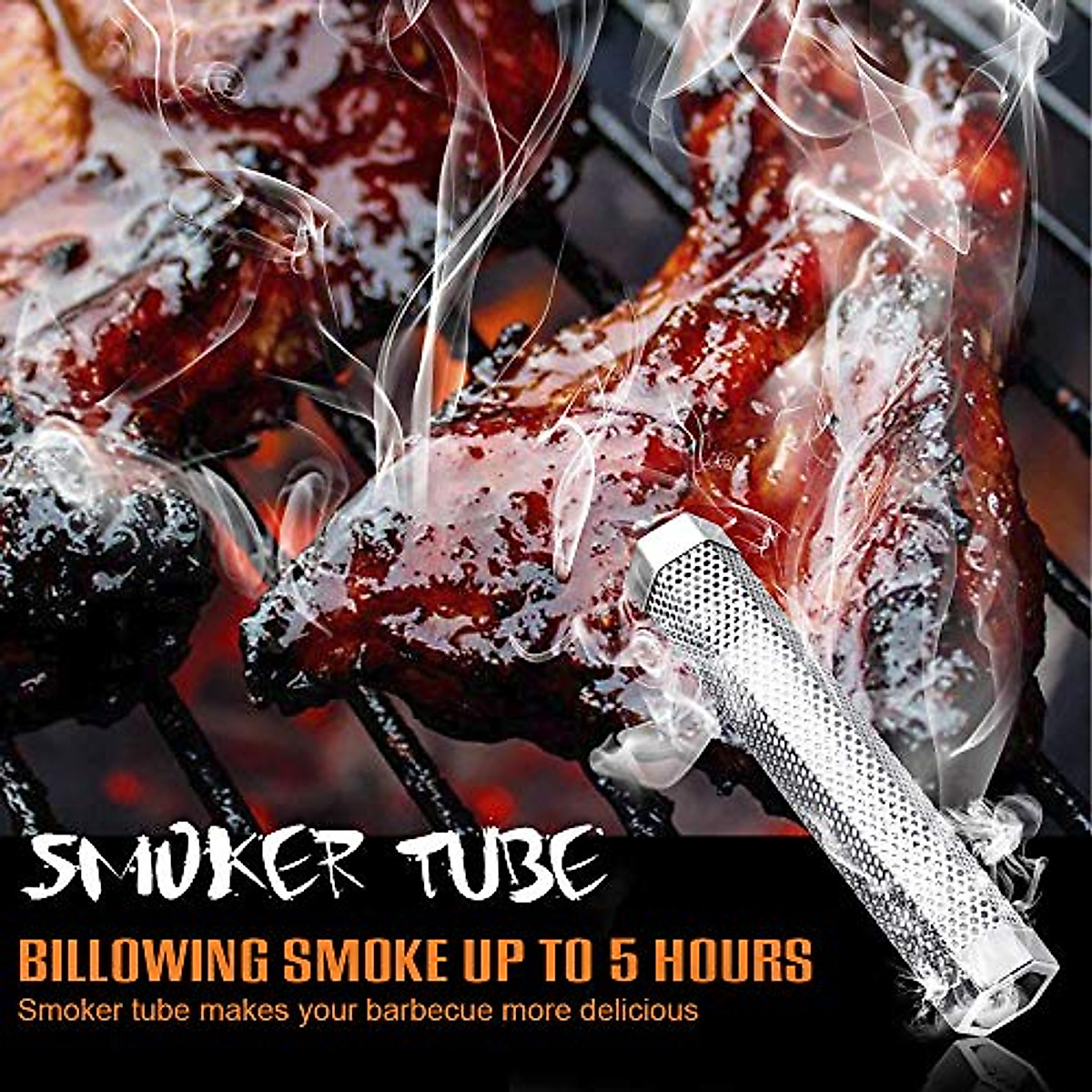 Pellet Smoker Tube 12 &12 inch Smoke Tube - Stainless Steel Wood Tube - Suitable for Any Grill or Smoker - Adds Delicious Wood Smoke Flavor on Your Barbecue Food