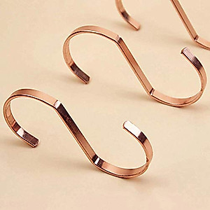 WHYHKJ 12pcs 4" Rose Gold Chrome Finish Stainless Steel Hanging Hooks Heavy-Duty S Hooks Home Storage Organizers Accessories