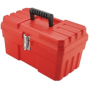 Akro-Mils 09514 ProBox 14-Inch Plastic Toolbox for Tools, 4-Inch x 8-Inch x 8-Inch, Red & Flambeau Outdoors 6009TD Lil' Brute Fishing Tackle and Gear Box with Lift-Out Tray, Blue