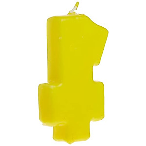 Number 1 Dots Birthday Candle - 3.5", Yellow, 1 Pc